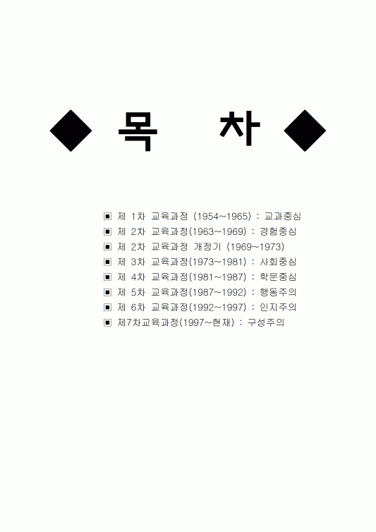 교육과정의 변화
