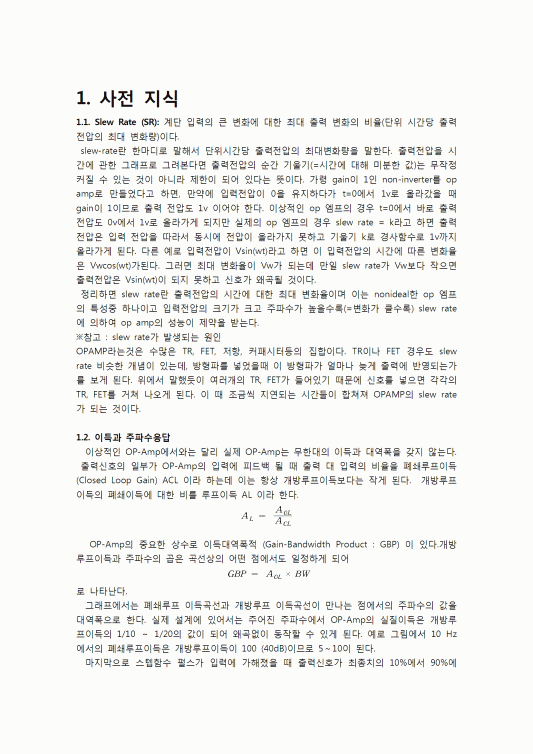 OpAmp의 동적 특성