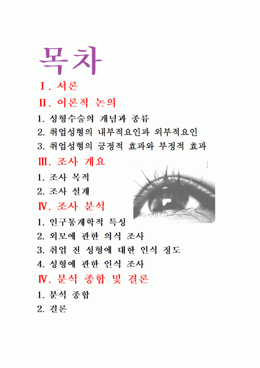 성형에 대한 조사 분석