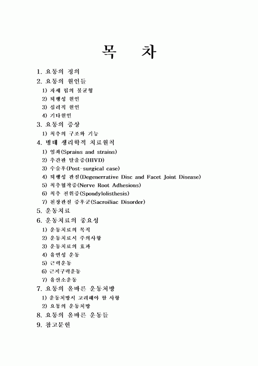 요통의 운동처방