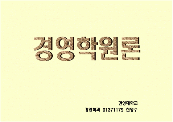 [사회과학] 경영학원론 [비즈니스/경제]
