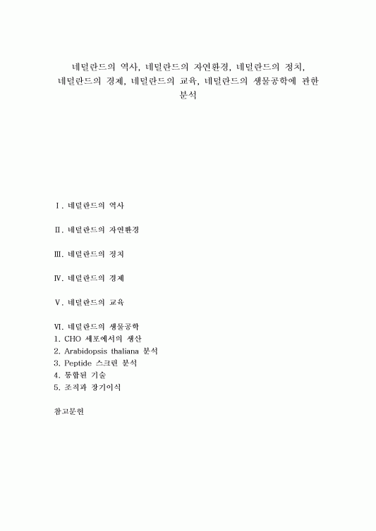 [네덜란드][네덜란드문화][네덜란드의 문화][역사][자연환경][정치][경제][교육][생물공학]네덜란드의 역사, 네덜란드의 자연환경, 네덜란드의 정치, 네덜란드의 경제, 네덜란드의 교육, 네덜란드의 생물공학 분석