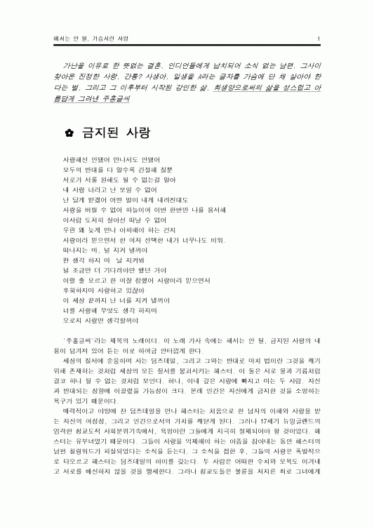 주홍글씨(해서는 안될 가슴시린 사랑)