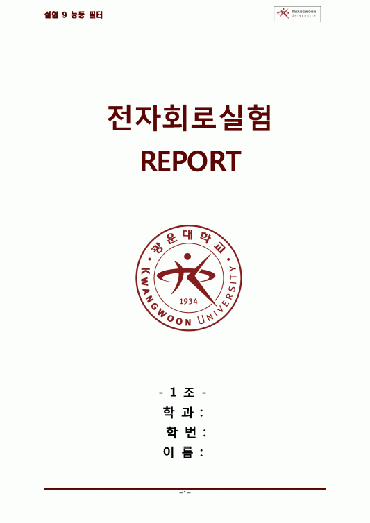 능동 필터 레포트 자료