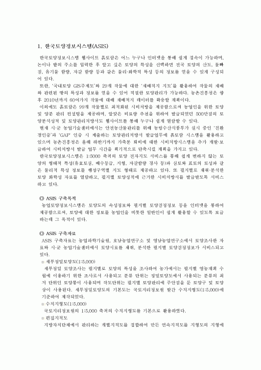 한국토양정보시스템 및 생산성 극대화방법