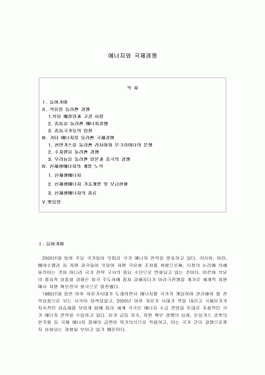 에너지와 국제경쟁