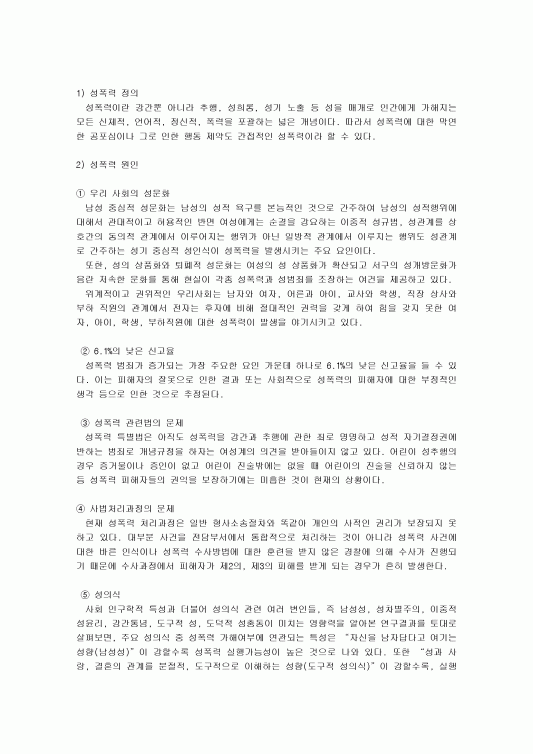 [사회과학] 성폭력에 대해서