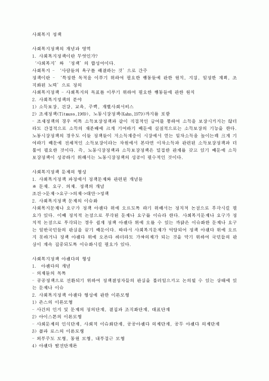 [사회복지] 사회복지 정책