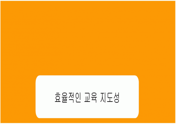 효율적인 교육 지도성 (교육학개론)