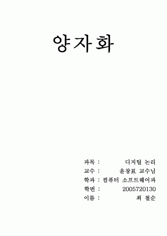 디지털 논리 양자화 개념 및 예시