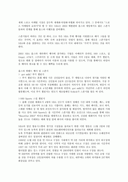 스포츠 마케팅 NBA