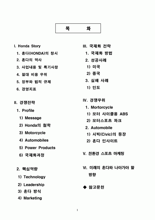 [국제경영학]글로벌기업 혼다의 경영전략 및 해외마케팅 분석