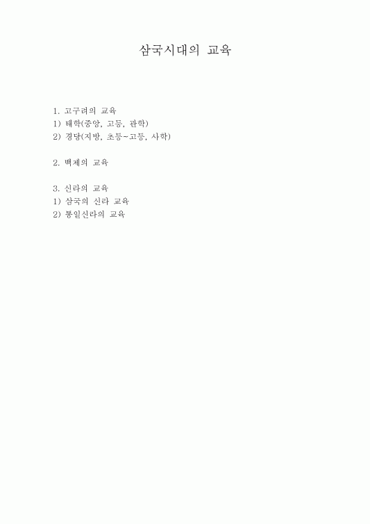 삼국시대의 교육 레포트