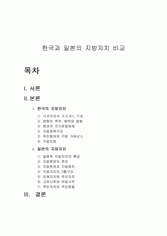 한국과 일본의 지방자치 비교