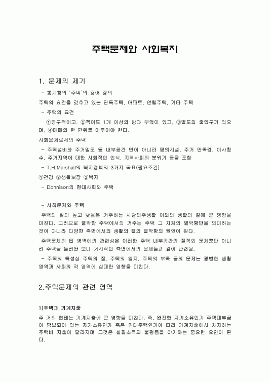 주택문제와 사회복지