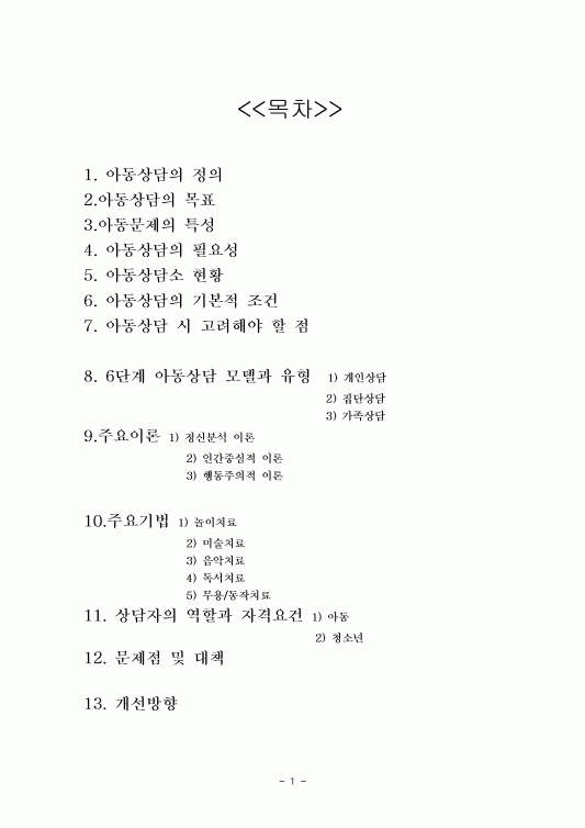 아동상담 주요이론