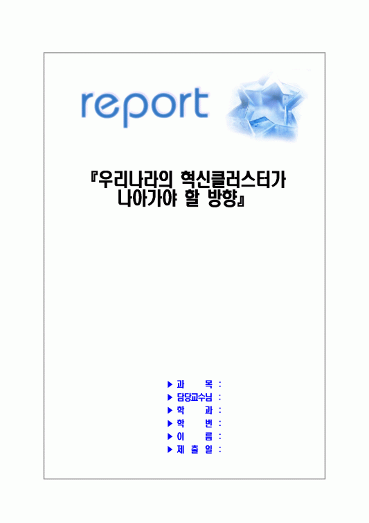 우리나라의 혁신클러스터가 나아가야 할 방향