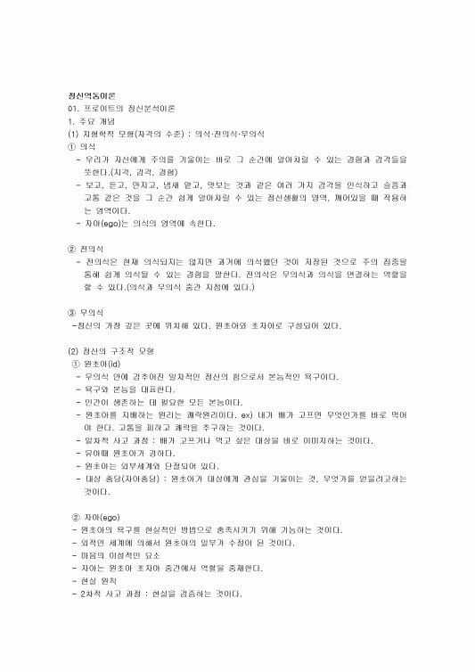 정신역동이론 [인문과학]