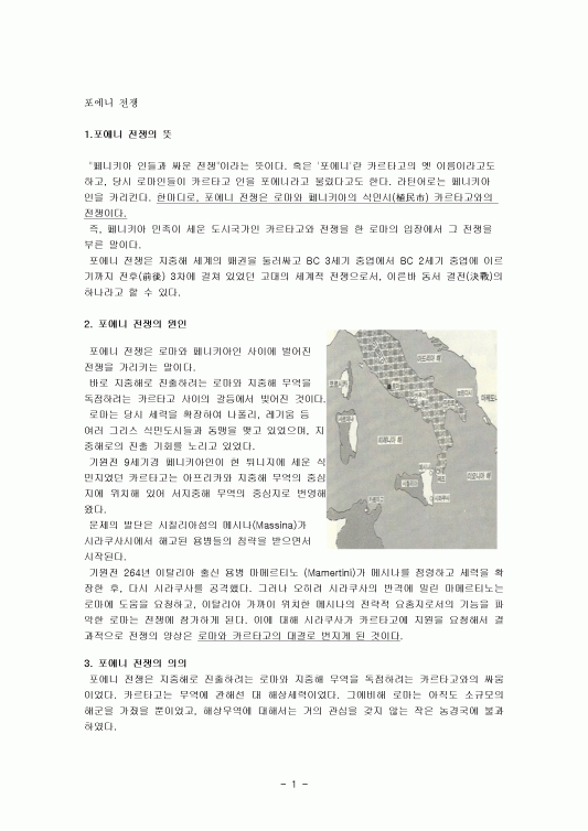 [인문과학] 포에니 전쟁