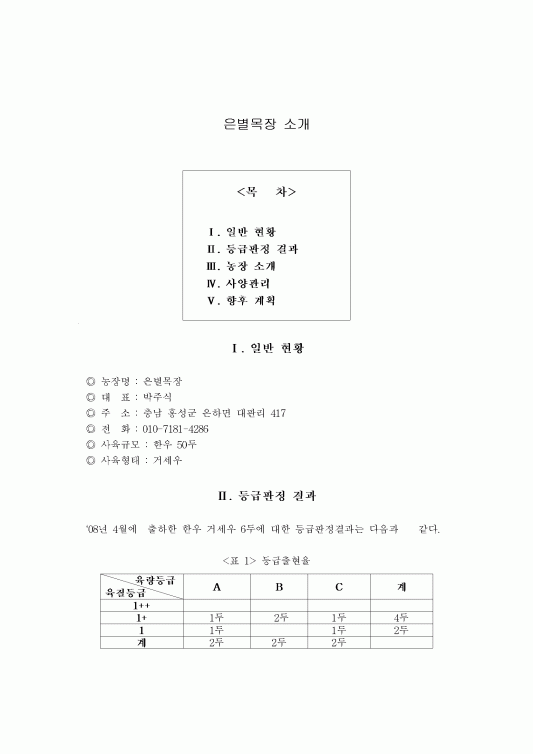 은별목장 소개