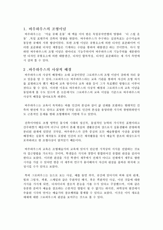 바우하우스의 개념 및 배경과 디자인 론