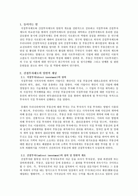 부동산 간접 투자 자산 운용법