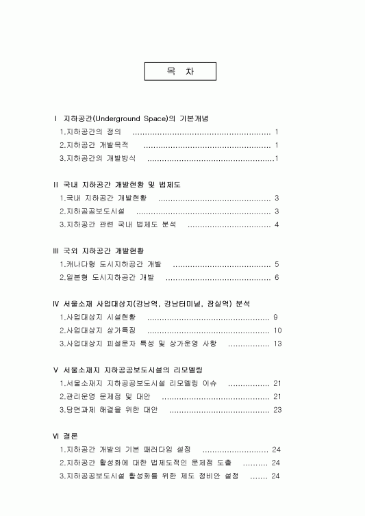 서울시 지하도상가 개선방안