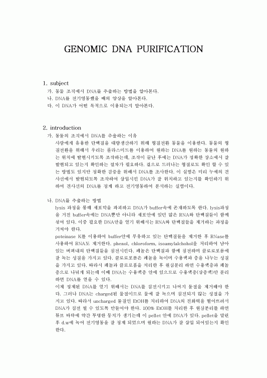 누에 견사선 DNA정제