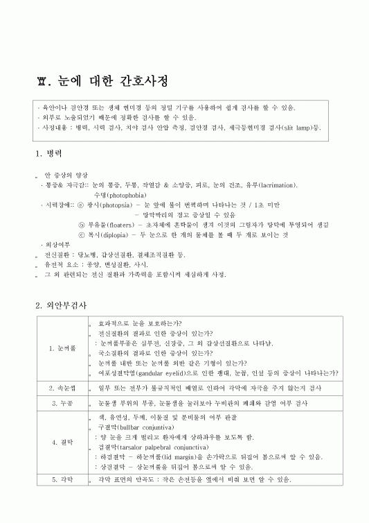 눈의진단검사