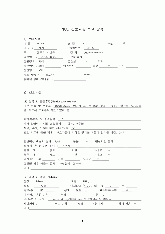 cerebral hemorrhage 뇌출혈 case study