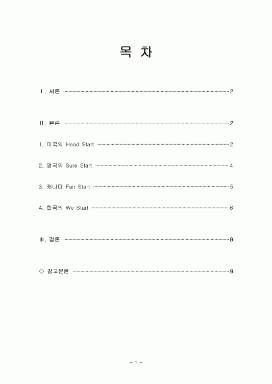 START 운동 레포트 자료