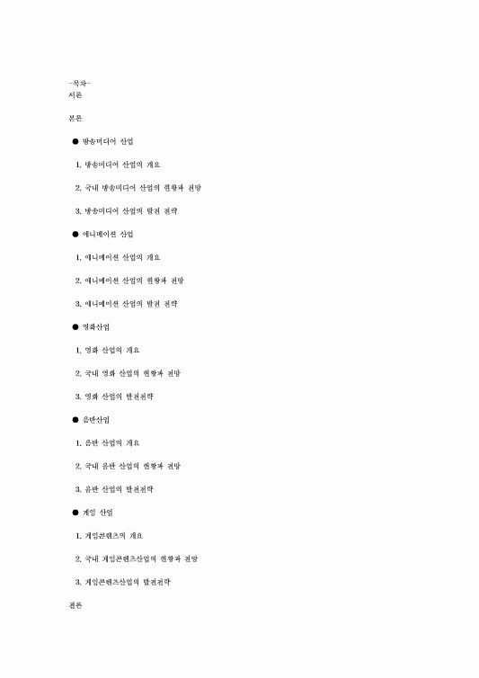 [사회과학] 엔터테인먼트 산업의 경쟁력 강화 방안