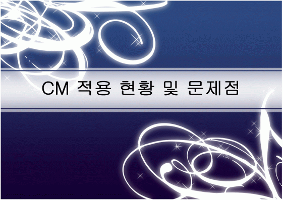 CM의 적용사례 문제점