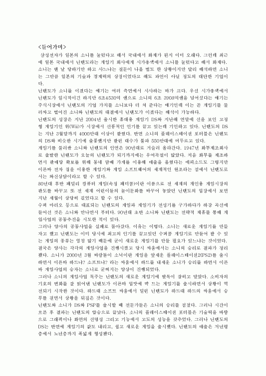 [소니] 소니의 성공전략