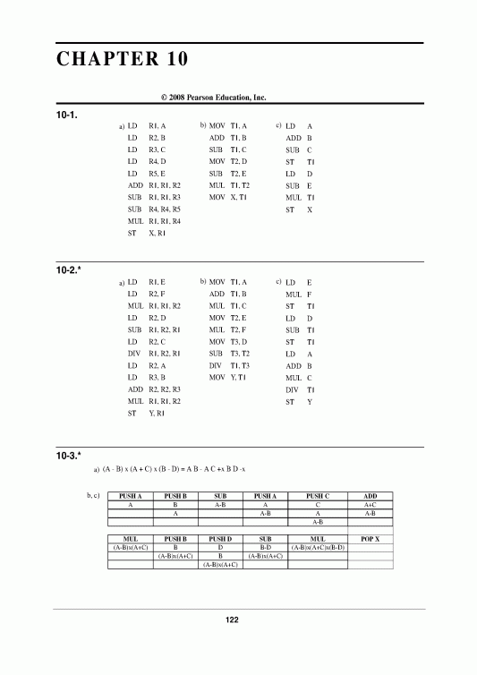 디지털논리와 컴퓨터설계 4판 10장 솔루션 (M.Morris Mano / Charles R.Kime)