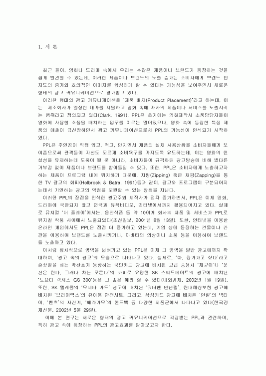 PPL광고의 효과