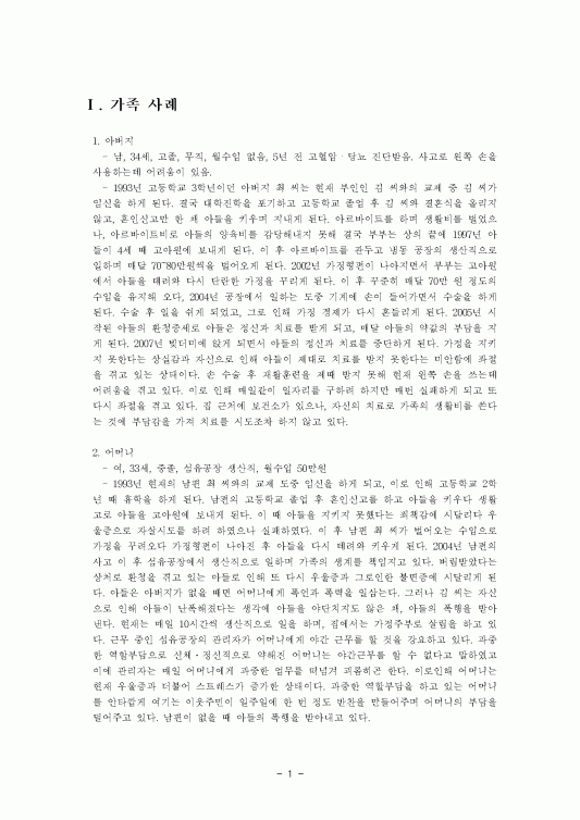 SWOT 가족사례 적용