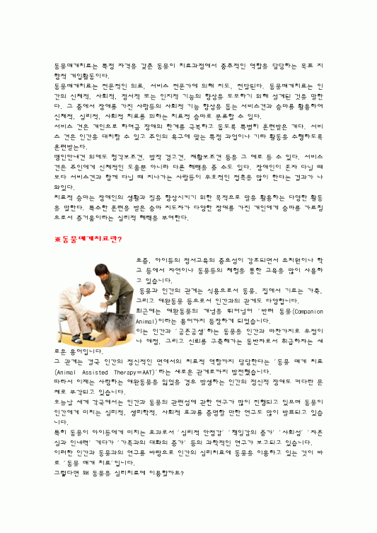 동물매개치료 동물매개활동 동물활동 동물매개