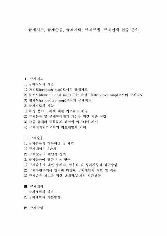 [규제지도][규제순응][규제개혁][규제규범][규제실패][규제]규제지도, 규제순응, 규제개혁, 규제규범, 규제실패 심층 분석(규제지도, 규제순응, 규제개혁, 규제규범, 규제실패, 규제) - 규제지도, 규제, 규제개혁
