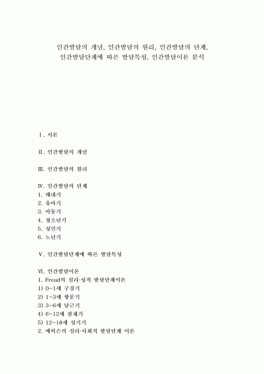 [인간발달][인간발달 개념][인간발달 원리][인간발달 단계][인간발달단계에 따른 발달특성][인간발달이론]인간발달의 개념, 인간발달의 원리, 인간발달의 단계, 인간발달단계에 따른 발달특성, 인간발달이론 분석