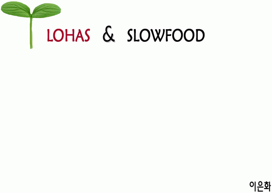 lohas&slowfood 레포트 자료