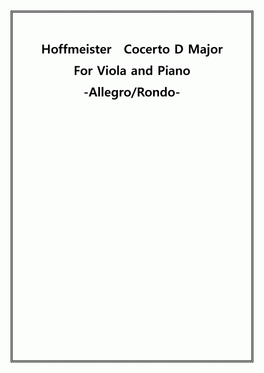 Hoffmeister viola cocerto D major -Allegro/Rondo