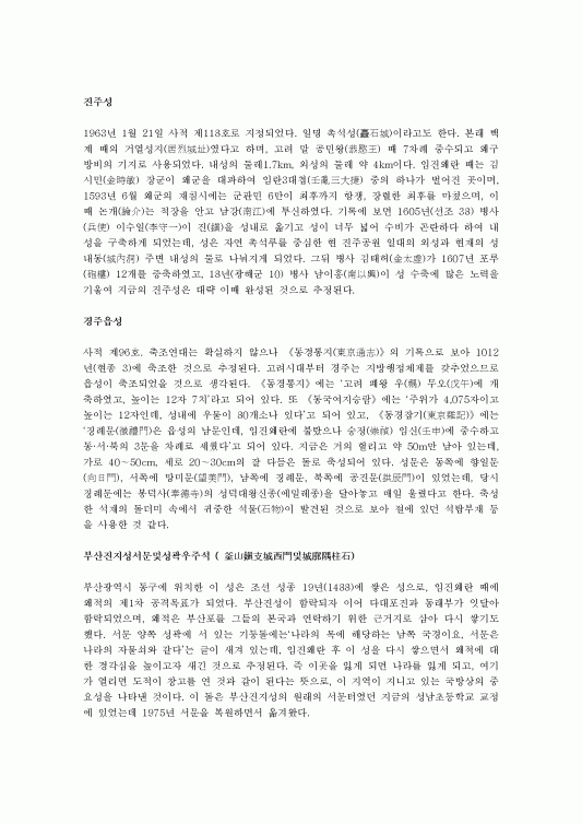 부산,경남지역의 성곽