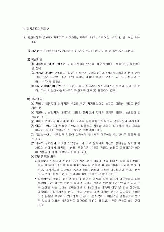 가족치료이론들