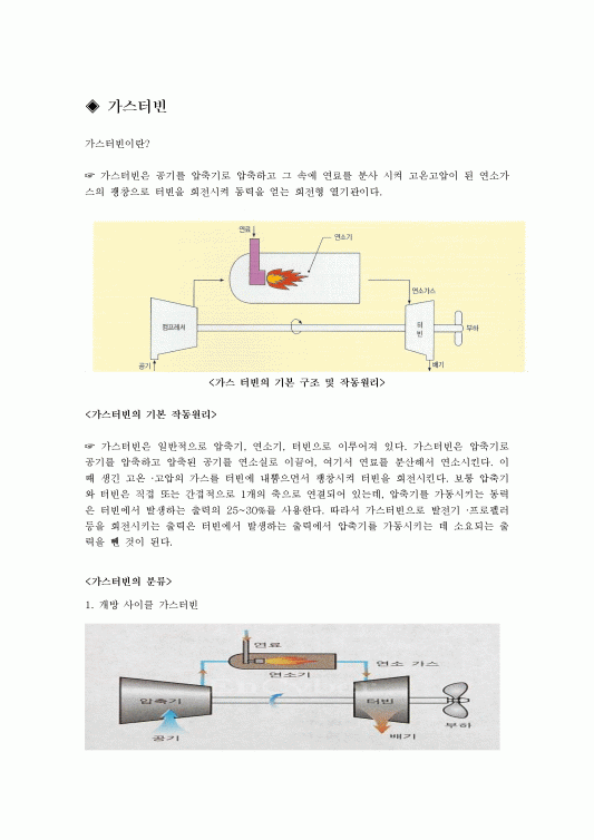 연소공학 가스터빈, 제트엔진,