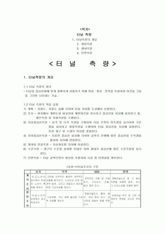 터널 측량에 관하여