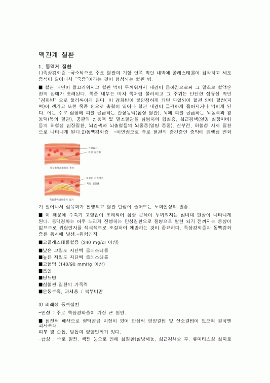 [맥관계질환]성인간호학, 동맥계 정맥계 림프계 질환