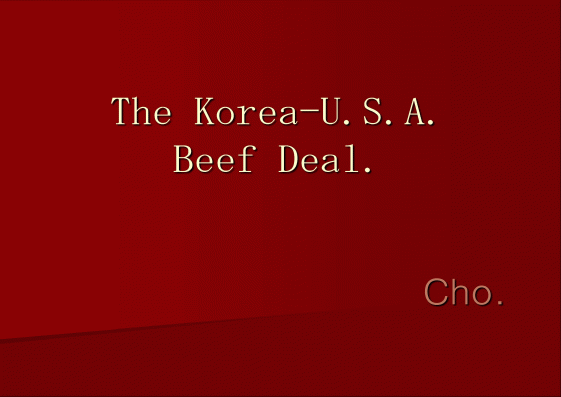 importing beef - 파워포인트.