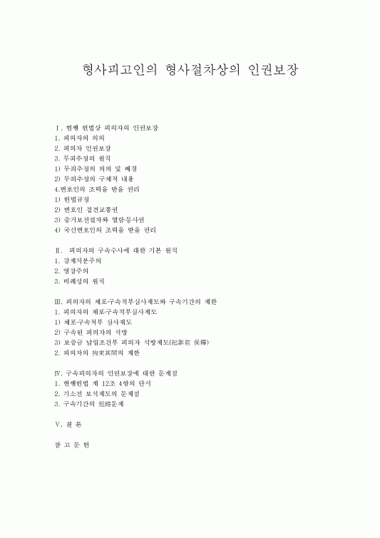 형사피고인의 형사절차상의 인권보장