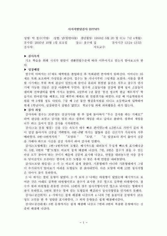 심리측정(시각운동)